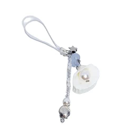 Amazon.com: Natural Seashells Mobile Phone Charm Strap Chain Lanyard ...