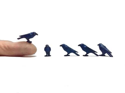 Amazon.com: Miniature Raven Crow 1:24 Scale Halloween Mini for ...