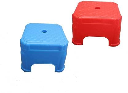 Multi Purpose Plastic Round Stool with 4 Legs (Multi-Color) Stool ...