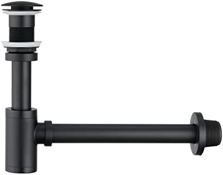 Amazon.com: Heixutas Brass P Trap with Bathroom Sink Stopper : 1-1/4 ...