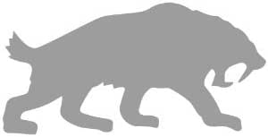 Amazon.com - Sabertooth Tiger Decal Sticker (grey, 22 inch, mirrored ...
