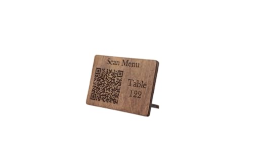 Amazon.com: Wooden qr code sign with Table Number, QR code menu, QR ...