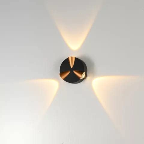 FILLISKA® LED Indoor/Outdoor UP/Down Creative Wall Light, Black & Gold ...