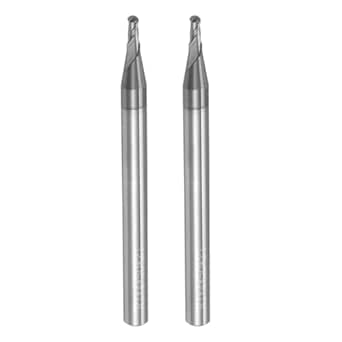 uxcell 2pcs Ball Nose End Mills CNC Router Bits, 1mm (5/128") Radius ...