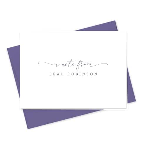 Amazon.com: Personalized Stationery, Classy a Note From, Folded Note ...