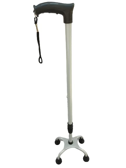 Shakuntla 4 Leg Walking Stick Height Adjustable Chrome Stick Quadripod ...