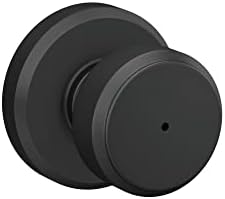 Schlage F10-BWE-ADD Bowery Passage Door Knob Set with Decorative Addison Rose fr, Matte Black ...