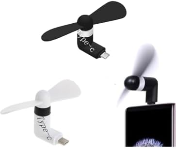 Combo of 2 Pcs. Mini Type-C F an M ini Fan 2-Blade Fan High Speed USB F ...
