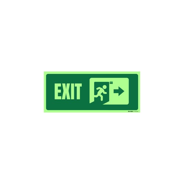 Fire Exit Directional Night Glow Sign | Enhanced Fire Safety Signage ...