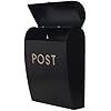 Assorted Collections Black Post Box Wall Mounted Letterbox with Easy ...