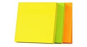 ODDY Sticky Notes, NEON Colours - Yellow, Green & Orange (Pack of 3 ...