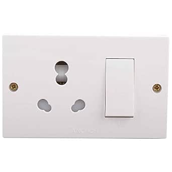 Naresh Electric Plastic 5Amp Switch and Socket Combined Box, For ...