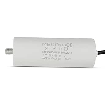 MECO Motor Capacitor 25 µF Cable with Screw M8 : Amazon.co.uk: Business ...
