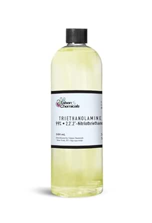 Triethanolamine (Tea) for Cosmetics 500 mL 99% pH Balancer, Surfactants ...