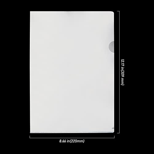 ZEONHEI 50 Pack A4 Cut Flush Folders, A4 Clear Plastic Wallets Open Top ...