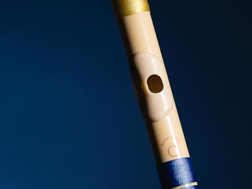 Radhe Flutes | C Natural Right Handed Middle Bansuri | Blue & Yellow ...