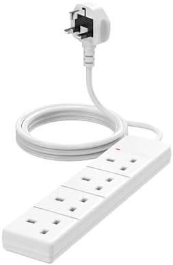 4 Way Extension Lead 2m – Socket Extension Cable, 4 Gang Power Strip ...