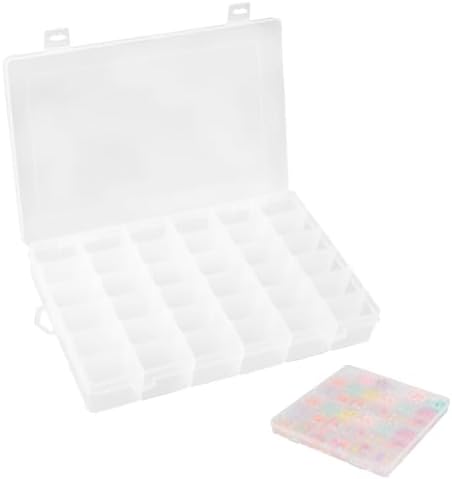 36 Grids Plastic Organizer Storage Container Box, Clear Removable Grid ...