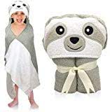 Amazon.com : Echelon Hooded Sloth Animal Face Bath Towel Grey for Baby ...