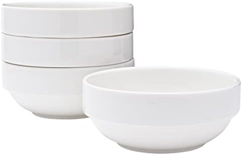 Amazon.com: Vikko Small 7 Ounce White Bowl, Set of 4 White Dessert ...