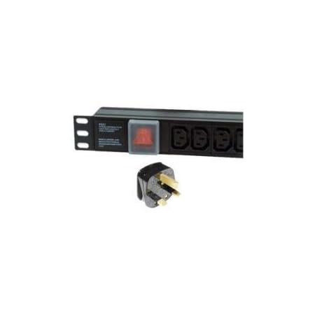 Dynamode 6 Way PDU Extension Lead- 13A Multi Plug Switched Power Distribution Unit (PDU) Rack ...
