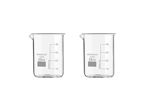 Z Glass Borosilicate Measuring Glass Beaker For Lab (50ml, pack of 2 ...