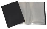 Banner A4 Display Book 20 Pocket Black Plastic Pockets Easy Insertion ...