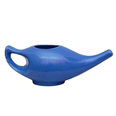 Porcelain Ceramic Neti Pot blue Color for Nasal Cleansing | Compact and ...