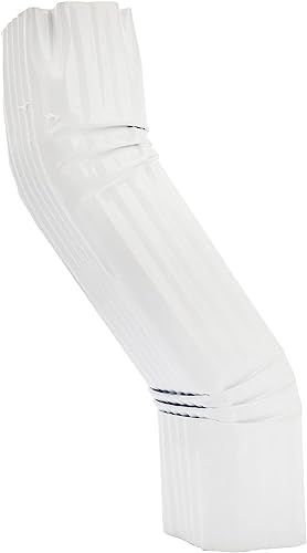 Gutter Downspout OFFSET White (Gloss) Aluminum gutter downspout elbow ...