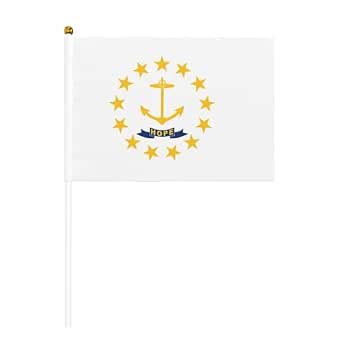 Rhode Island State Flag print Double Sided Hand Waving Flag - Vivid ...