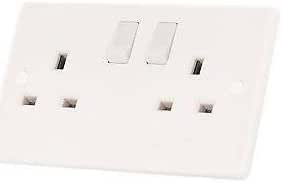 10 X SELECTRIC 13 AMP TWIN SWITCH SOCKET OUTLET DOUBLE 2 GANG SLIMLINE ...