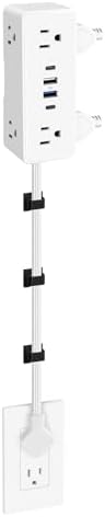 Electrical Outlet Extender - 39in Flexible Extension Cord, Mountable ...