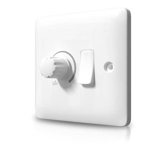 Klarlight White Dimmer and Rocker Switch Combo Wall Light Switch 2 Gang ...