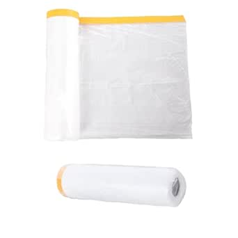 GULSOO Prefabricated Masking Film, 9.8ft x 65ft Dust Cloth Roll Tape ...