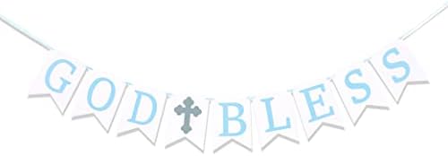 Amazon.com: God Bless Banner - Baptism Decoration, Baptism Banner, God ...