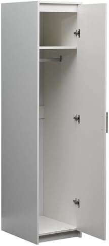 White Wardrobe for Bedroom - Elegant Single Slim Wardrobe, Compact ...