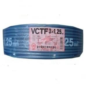 Amazon.co.jp: 富士電線工業 ビニル絶縁 キャブタイヤ ケーブル VCTF 1.25sq × 3心 300V VCTF 1.25㎟ 3心 100m巻 1巻 VCTF1.25x3 ...