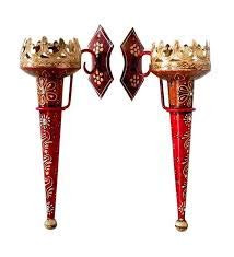 Buy RM Brass Metal Olympic Torch Oil Burning Mashal Diya Candle Holder ...