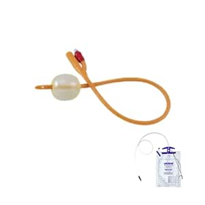 Alpha Basics Foley Balloon Catheter 18FG with Urine Bag (Kit 10+2 ...