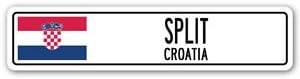 Amazon.com: 3 Pack: SPLIT, CROATIA Street Sign Sticker 3" Croatian flag ...
