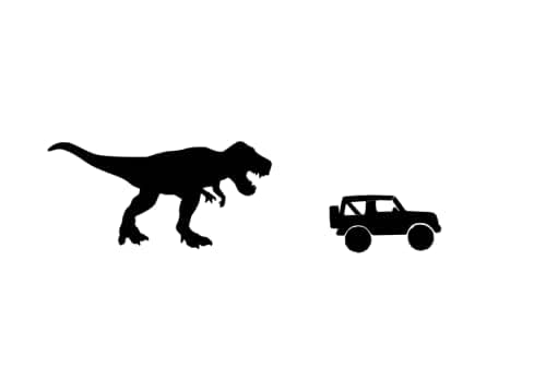 Amazon.com: T-Rex with offroad vehicle decal for windshield easter egg ...