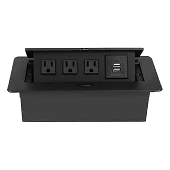 Pop Up Outlet for Countertop, Desktop Pop Up Socket with 3 Outlets & 2 ...