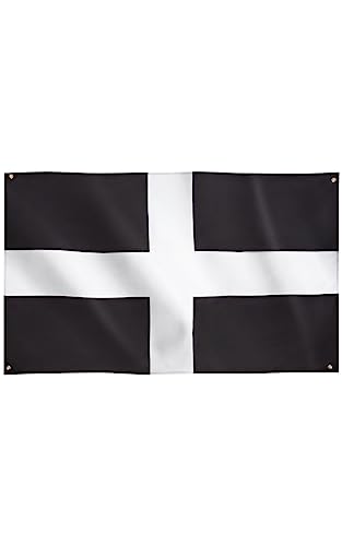 Runesol Cornwall Flag, 91x152cm, 3ft x 5ft, Cornish Flag, 4 Grommets ...