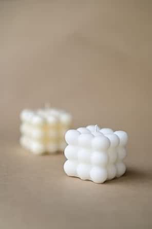 Flickers & Flame Bubble Candle Cube Soy Wax Candles, Home Decor Candle ...