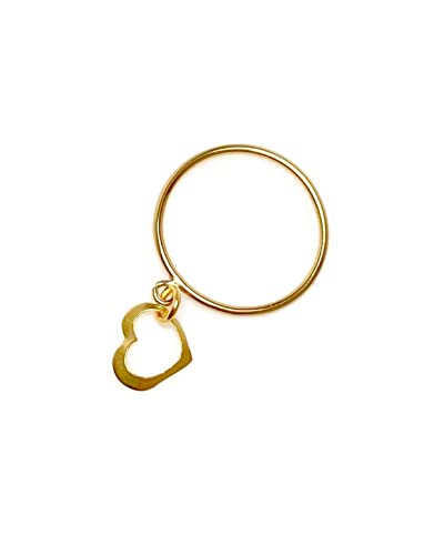 Amazon.com: Open Heart Charm Ring, 14k Gold-Filled Ring, Smooth ...