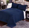 Amazon.com: Luxury Navy Checkered Quilted Wrinkle Free Microfiber 3 ...