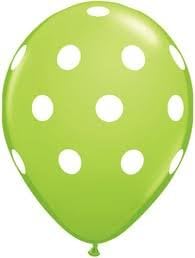 Amazon.com: 11 Inch Big Polka Dots Lime Green Balloons : Toys & Games