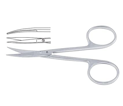 Tiago Nose & Ear Hair Trimming Cuticle Scissor CURVED Extra Sharpness ...