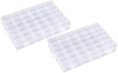 Leawall 36 Grid Cells Multipurpose Clear Transparent Plastic Storage ...