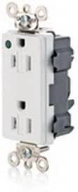 Leviton M1636-PLW Decora Plus Hospital Grade Duplex Receptacle, Power ...